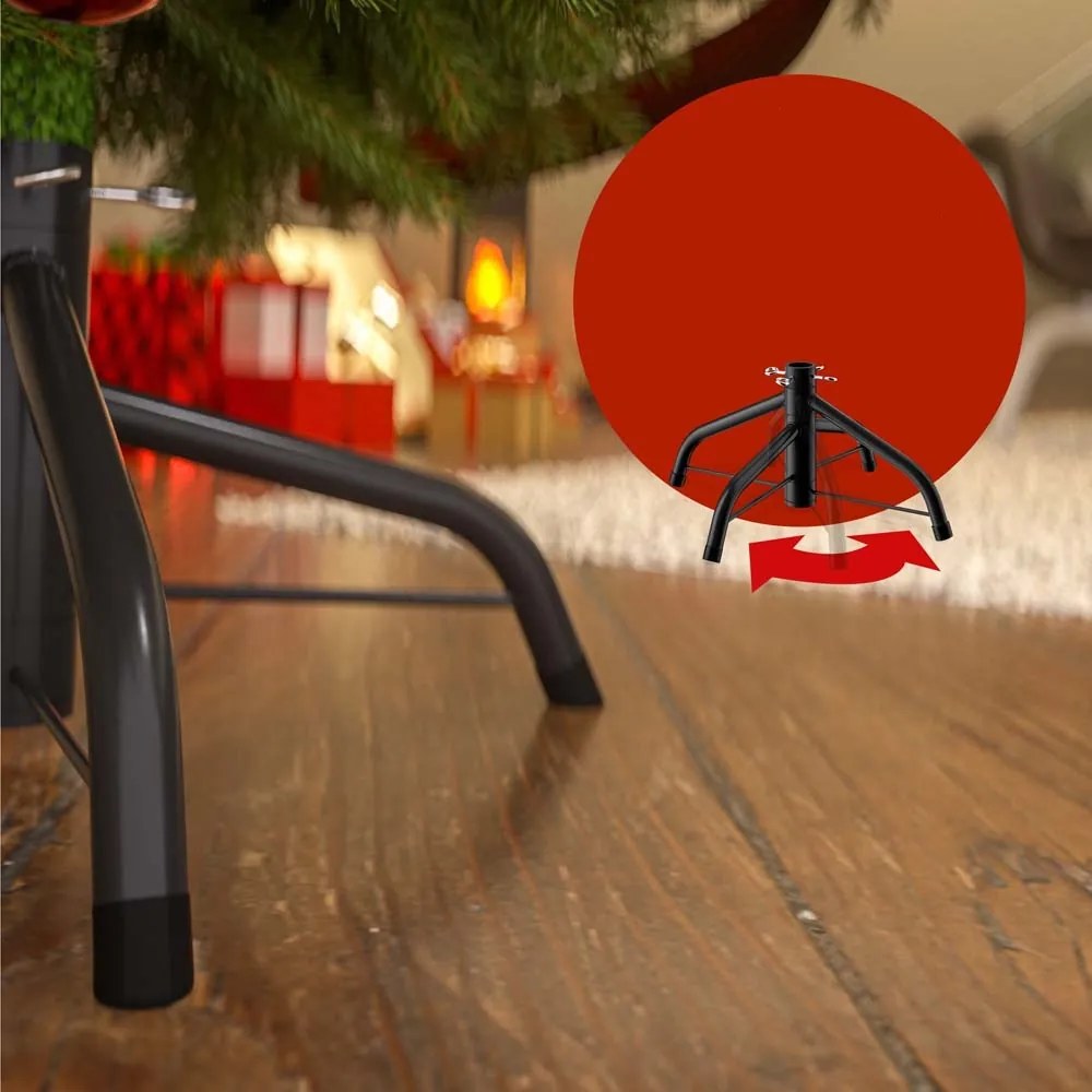 Umělý vánoční stromeček RUDOLPH se světýlky, 150 cm, zelená Casaria