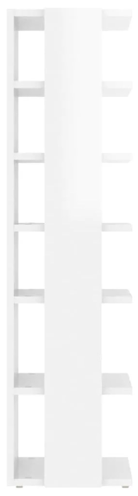 Botník bílý s vysokým leskem 27,5x27x102 cm kompozitní dřevo - Default Title