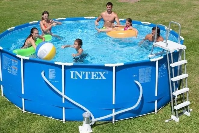 INTEX Metal Frame Pools Bazén 457 x 122 cm s kartušovou filtrační pumpou 28242GN