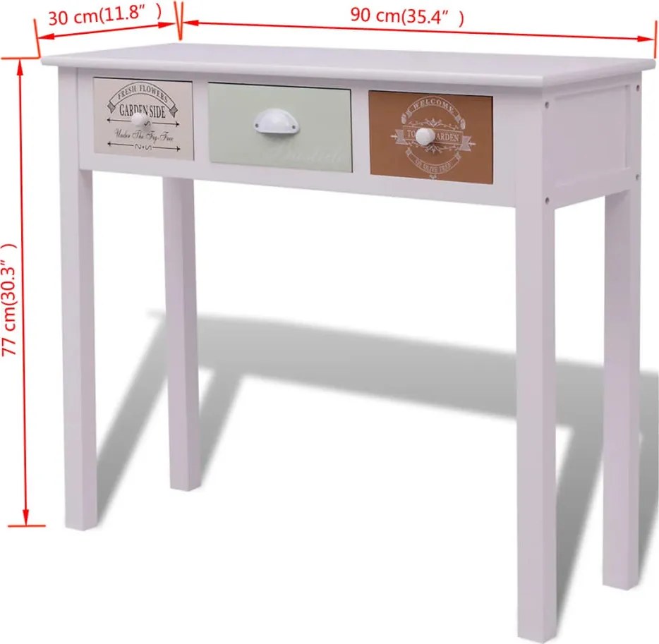 vidaXL Konzolový stolek ve francouzském stylu dřevěný [242880]