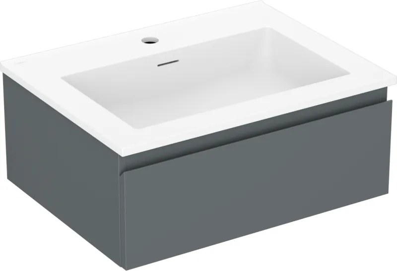 Mexen Orio, koupelnová skříňka 60 cm s umyvadlem Otis, 1 zásuvka, grafitová matná/bílá matná, 91A10-06023-1-BF66-W18M01