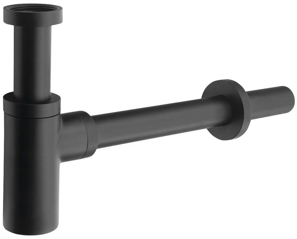 SAPHO Umyvadlový sifon 5/4", odpad 32mm, kulatý, černá mat SI515