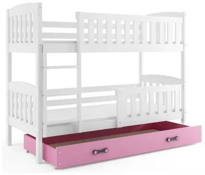 Dětská patrová postel KUBUS s úložným prostorem 80x190 cm - bílá Bílá