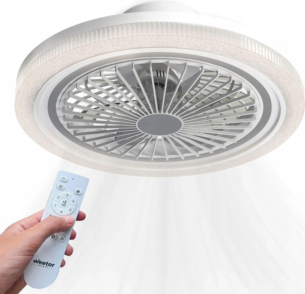 Stropní ventilátor Weetor s Led osvětlením a dálkovým ovládáním