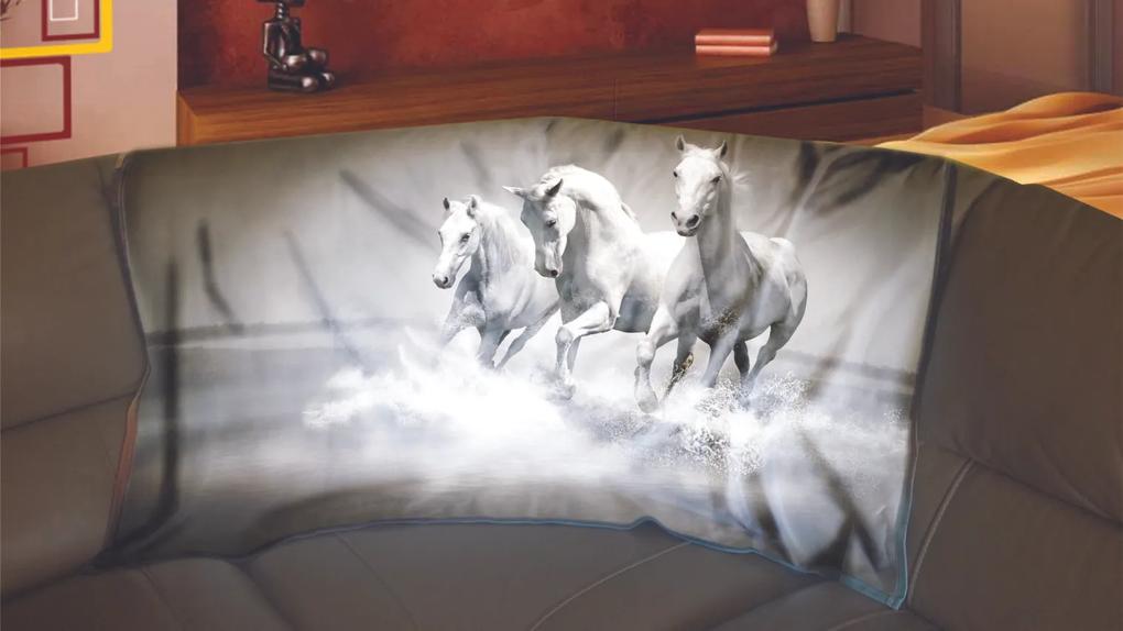 Fleecová deka Běžící koně 150x120 cm
