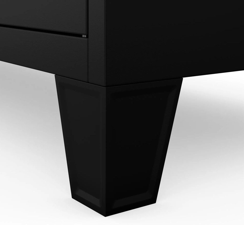 Šatní skříň s 20 uzamykatelnými boxy, černá, 1360x1720x450 mm: ROBERT