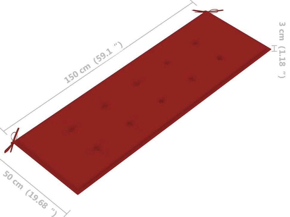 vidaXL Marketos Stohovatelná zahradní lavice s poduškou 159 cm masivní teak