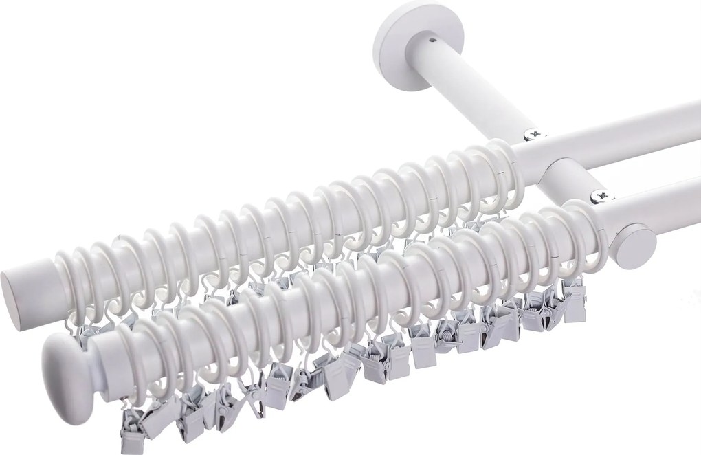 Dvojitá garnýž Modern white matt 160 cm