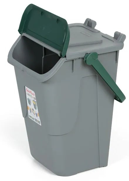 Mobil Plastic Plastový odpadkový koš na třídění odpadu ECOLOGY II, šedá/zelená
