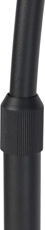 Stojací lampa černá s hnědým a béžovým pruhovaným stínidlem 50 cm - XXL