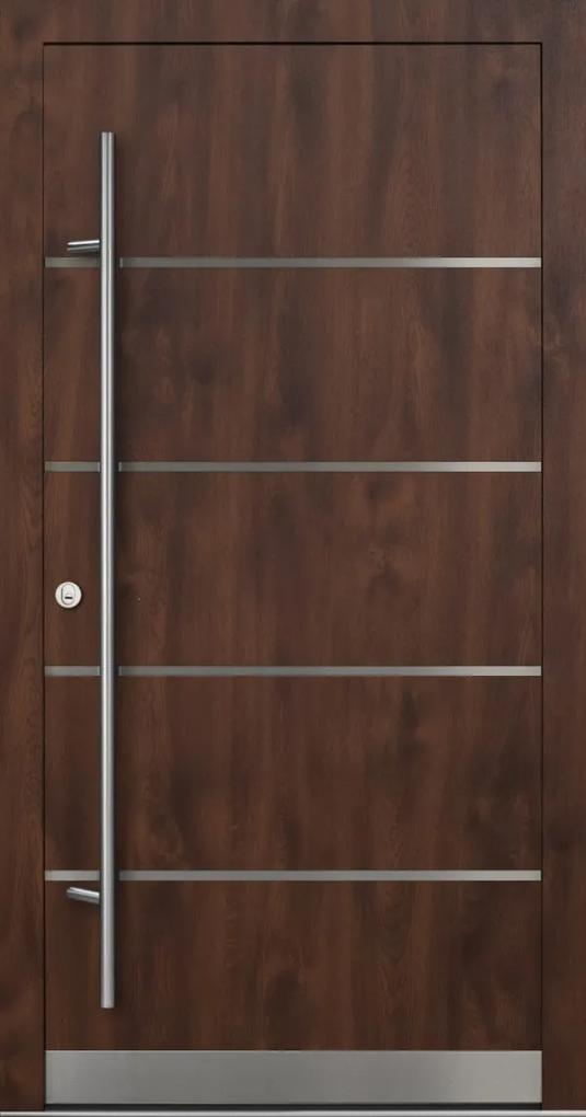 FM Turen - Feldmann & Mayer Vchodové dveře s ocelovým opláštěním FM Turen model DS02 Orientace dveří: Levé, otevírání dovnitř, Dekor: Ořech, Standardní rozměr dveří včetně rámu: 98 cm x 208 cm - vnější rozměr rámu