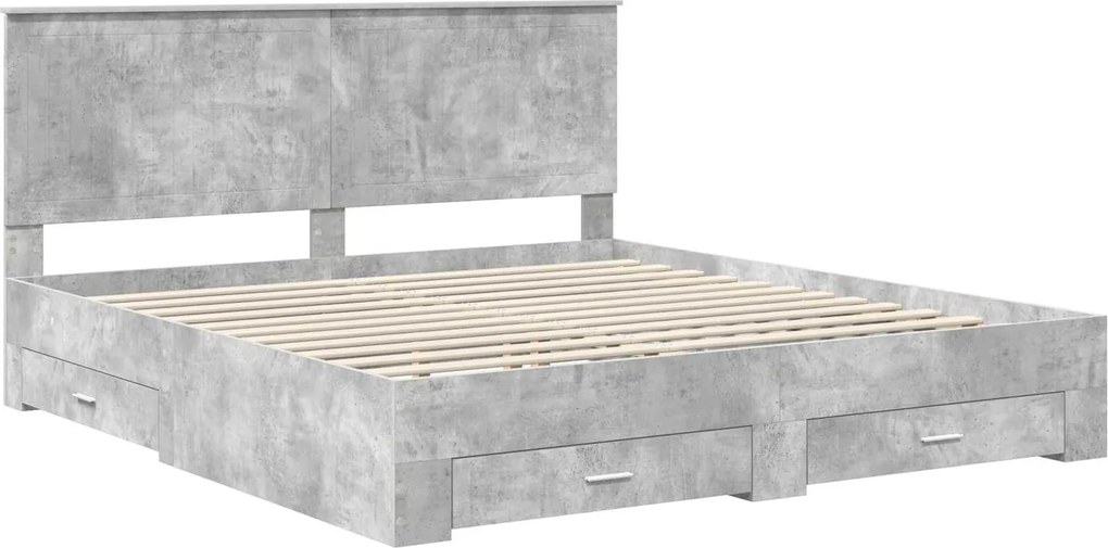 Rám postele s čelo Betonově šedá 180 x 200 cm Kompozitní dřevo 3411274