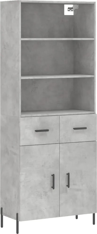 Skříň highboard betonově šedá 69,5x34x180 cm kompozitní dřevo 3200525