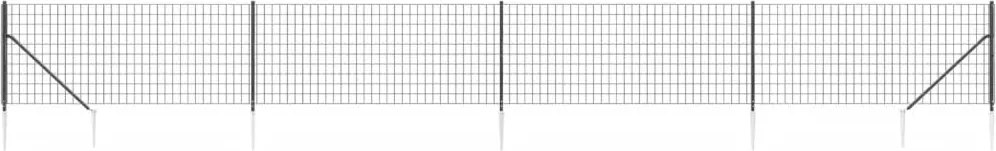 Drátěný plot s kotevními hroty antracitový 0,8 x 10 m 154256
