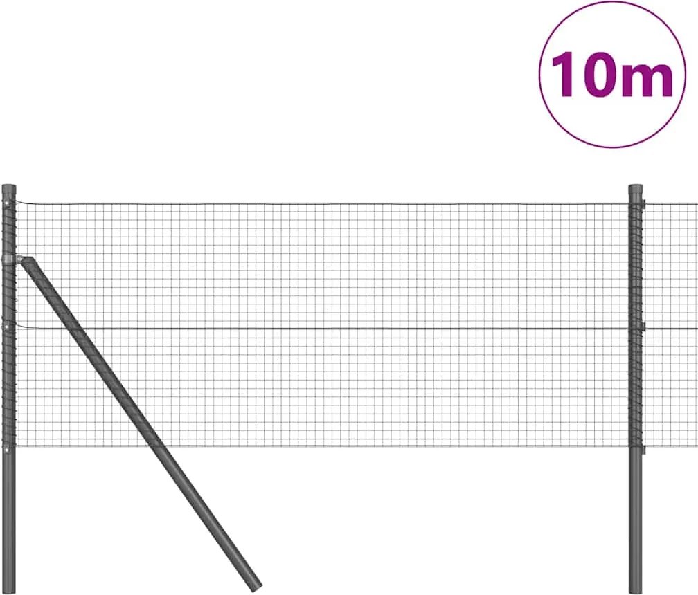 Zemní upevnění svařované drátěné ploty 10 x 0,5 m Šedá Síťovina 3351798