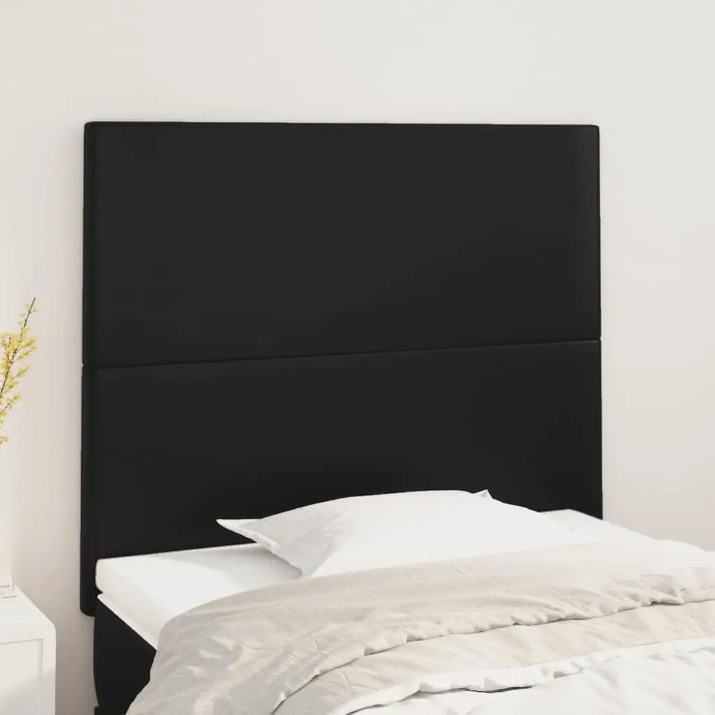 Čelo postele černé 100x5x118/128 cm umělá kůže 3116136