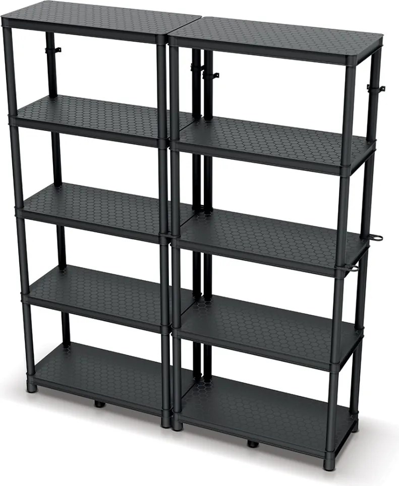 Prosperplast Regál plastový 5 polic STACKARO MIDDLE 74 x 36 x 172,5 cm - černý