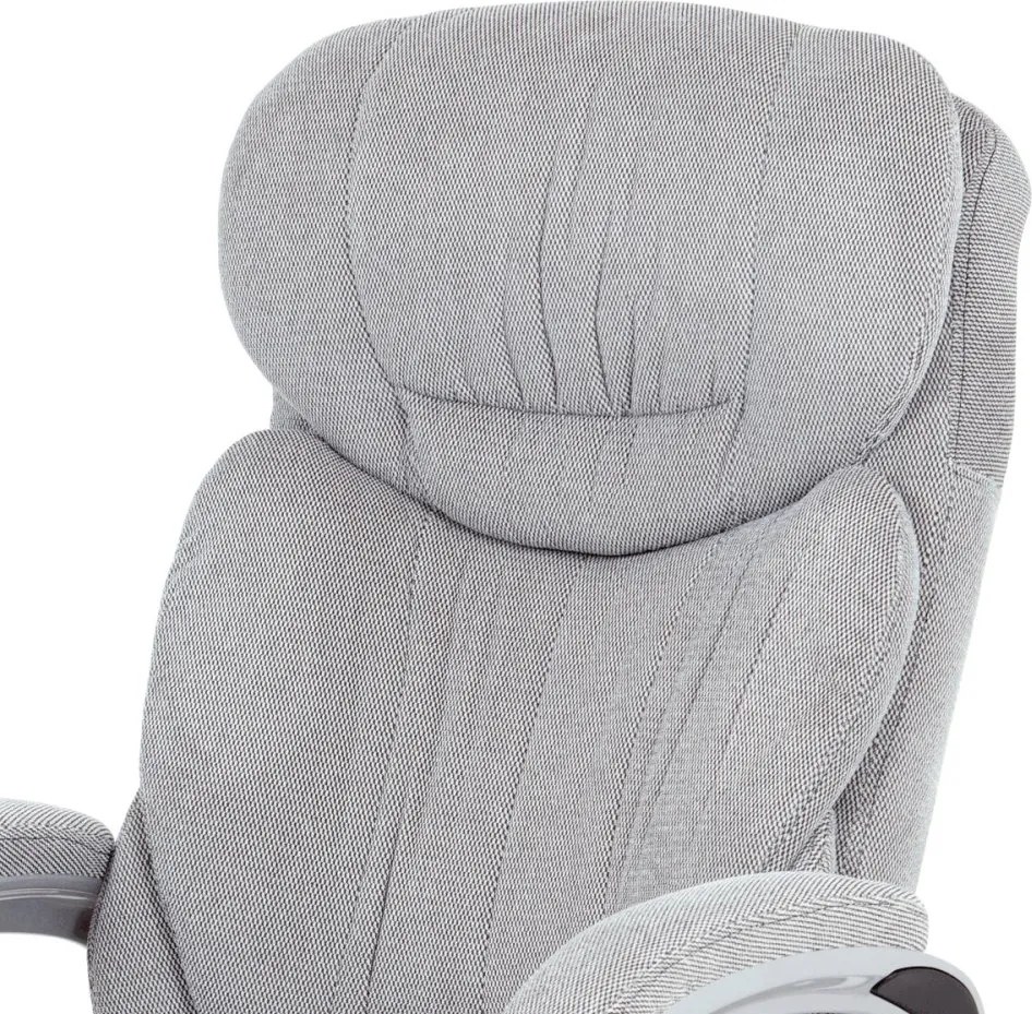 Kancelářská židle, látka, houpací mechanismus, kříž plast stříbrný – opěrák 90°–180° Šedá