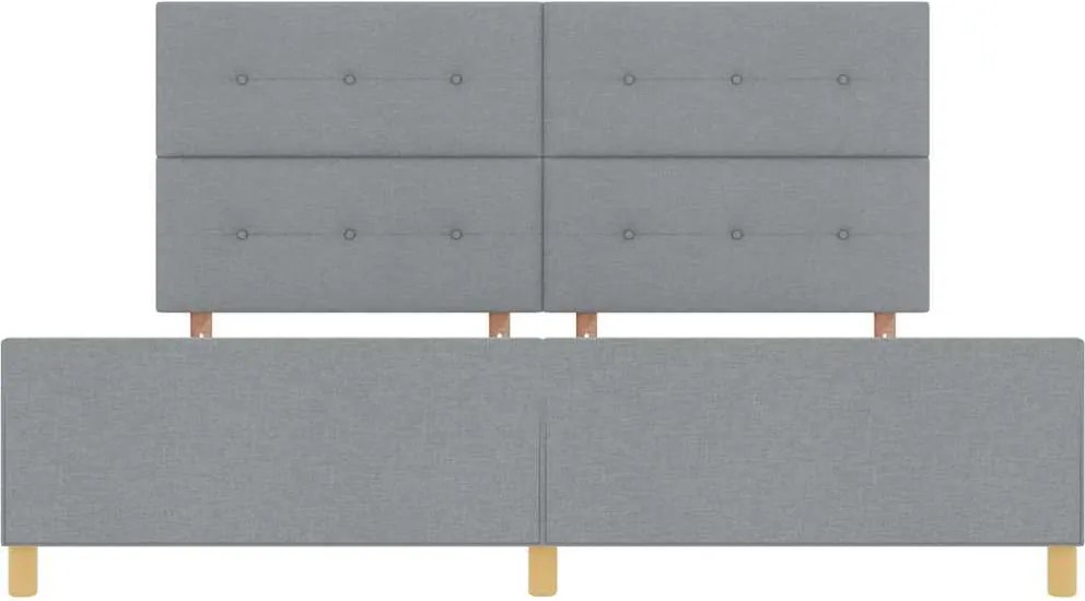 Rám postele s čelo Světle šedá 200 x 200 cm textil 3344753