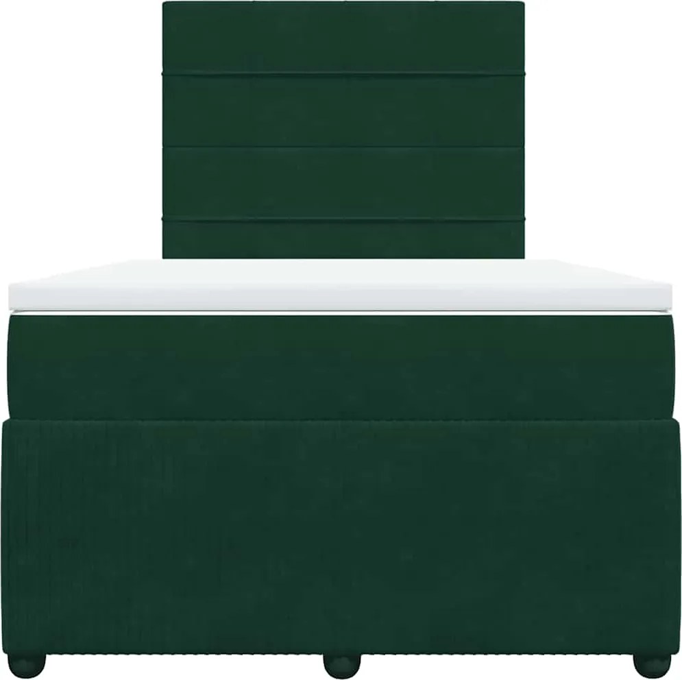 Box spring postel s matrací tmavě zelená 120 x 200 cm samet 3294613