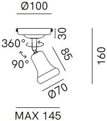 Il Fanale Mini, rustikální stropní/nástěnné svítidlo 1xGU10 max.5W, průměr 10cm