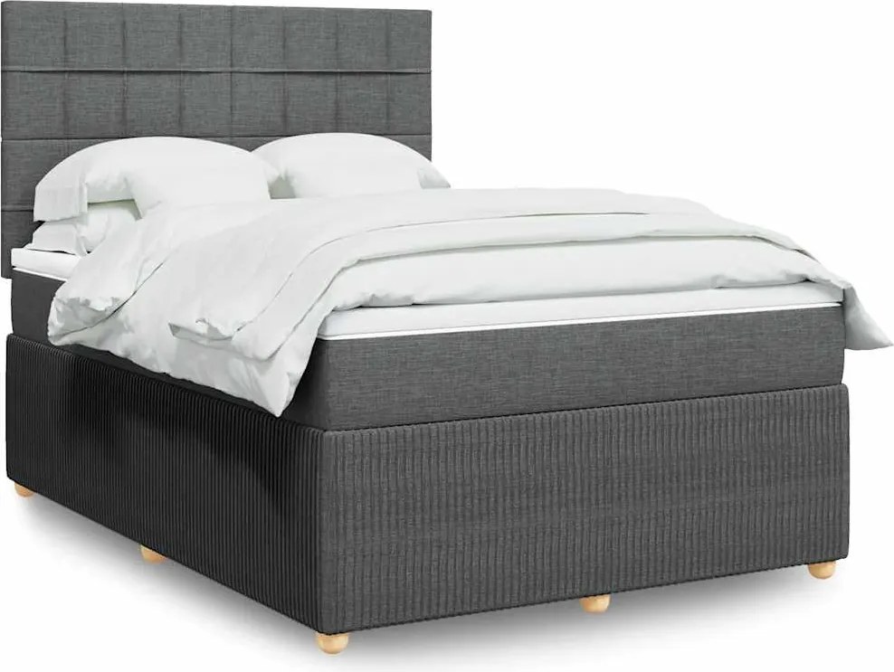 Box spring postel s matrací tmavě šedá 160x200 cm textil 3292108