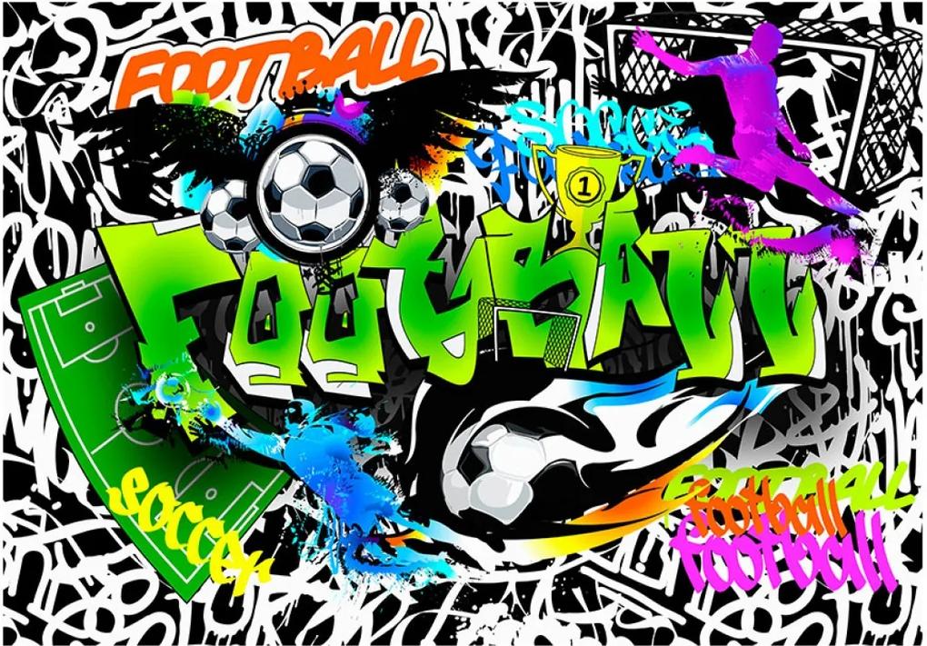 Tapeta graffiti - fotbal (150x105 cm) - Murando DeLuxe