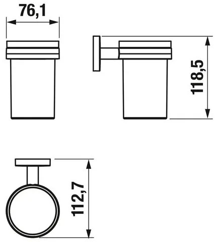 Jika Mio Style Držák se skleněným pohárkem, matné sklo/černá matná H3822F17160001