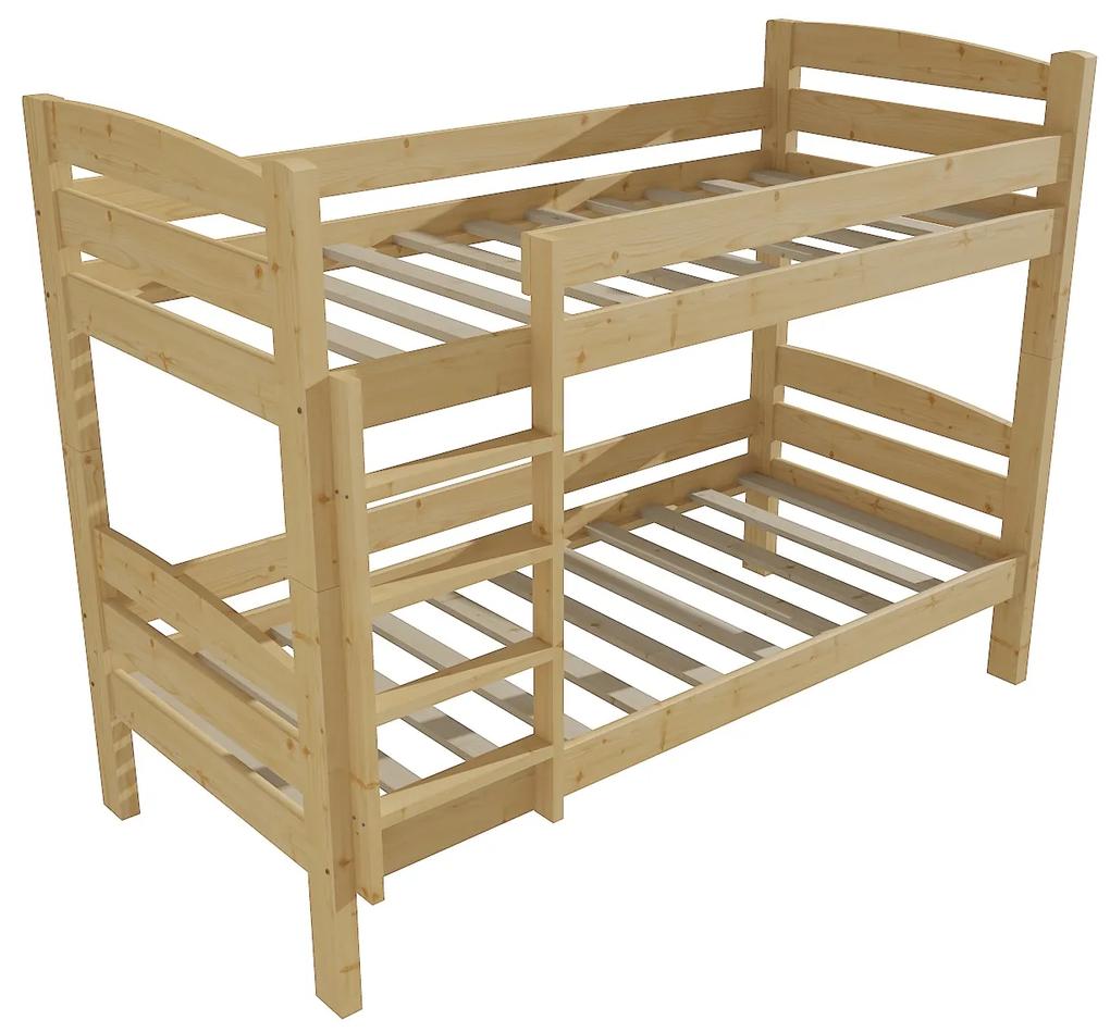 Vomaks Patrová postel PP 019 Rozměr: 90 x 180 cm, Barva: surové dřevo, Prostor mezi lůžky: 80 cm