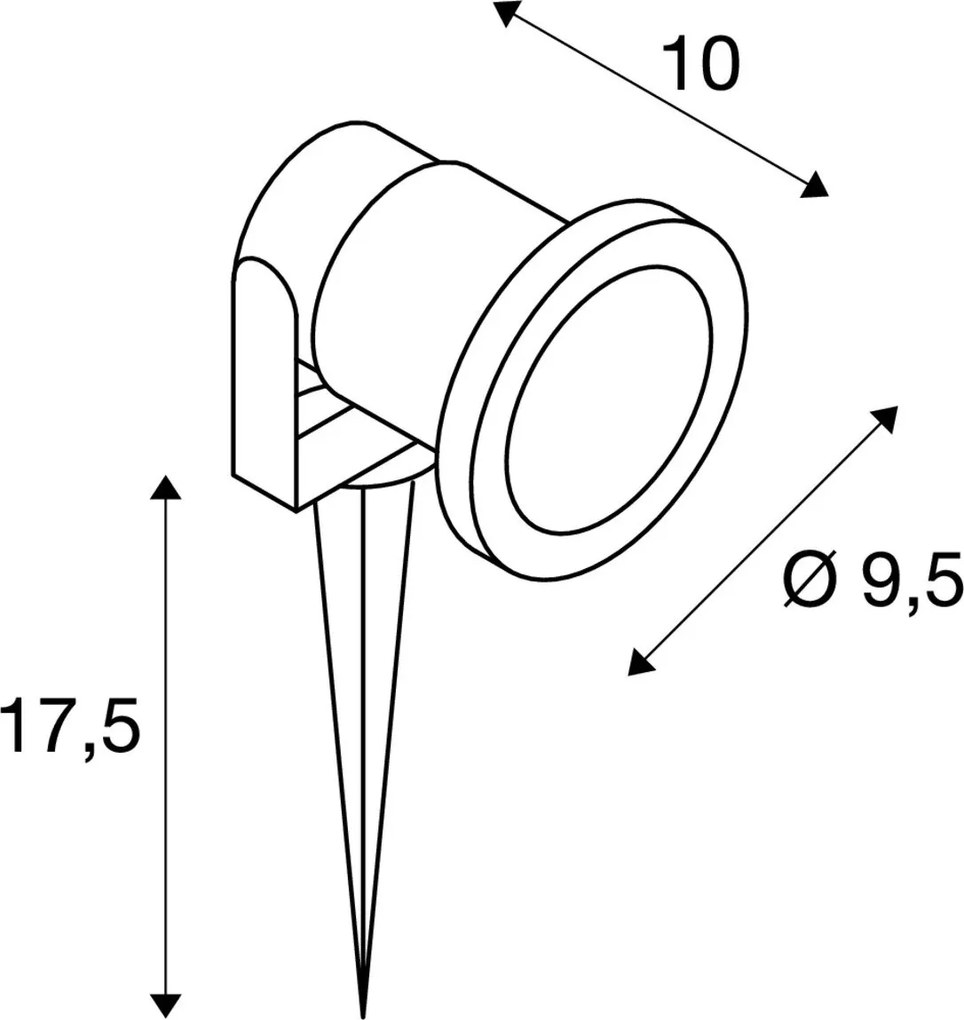 LA 227418 Venkovní svítidlo NAUTILUS bodec 5m kabel a zástrčka 230V GU10 3 - BIG WHITE (SLV)