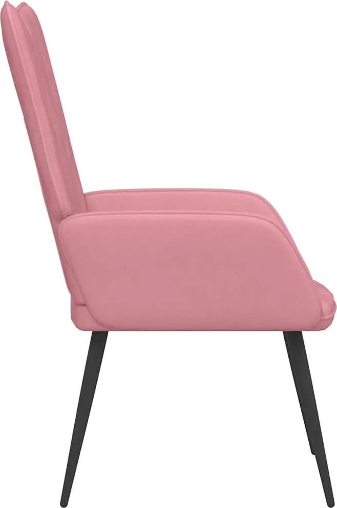 Relaxační křeslo růžové samet 327681