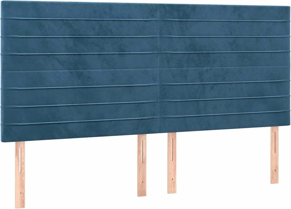 Box spring postel s matrací tmavě modrá 200x200 cm samet 3129295