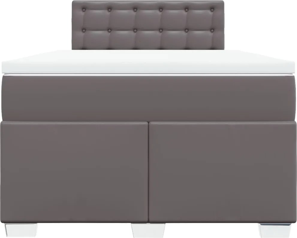 Box spring postel s matrací šedá 120x190 cm umělá kůže 3288414