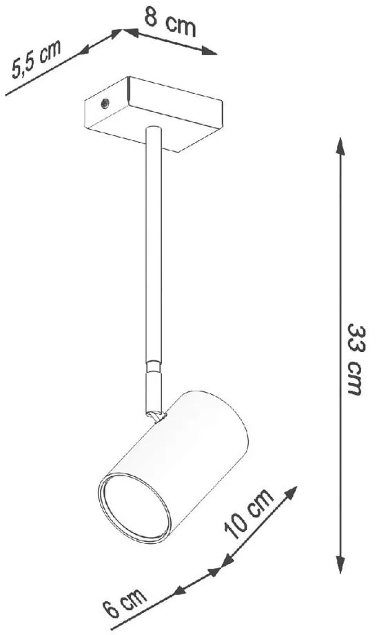 Černé bodové svítidlo 6x10 cm Jones – Sollux