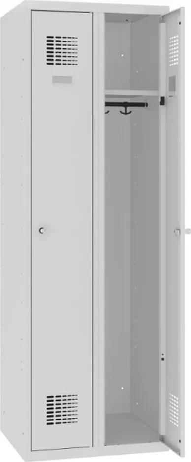 MALOW Šatní skříň kovová Sum 320 W šířka 600 mm [světle šedá, světle modrá, uzávěr pro visací zámek]