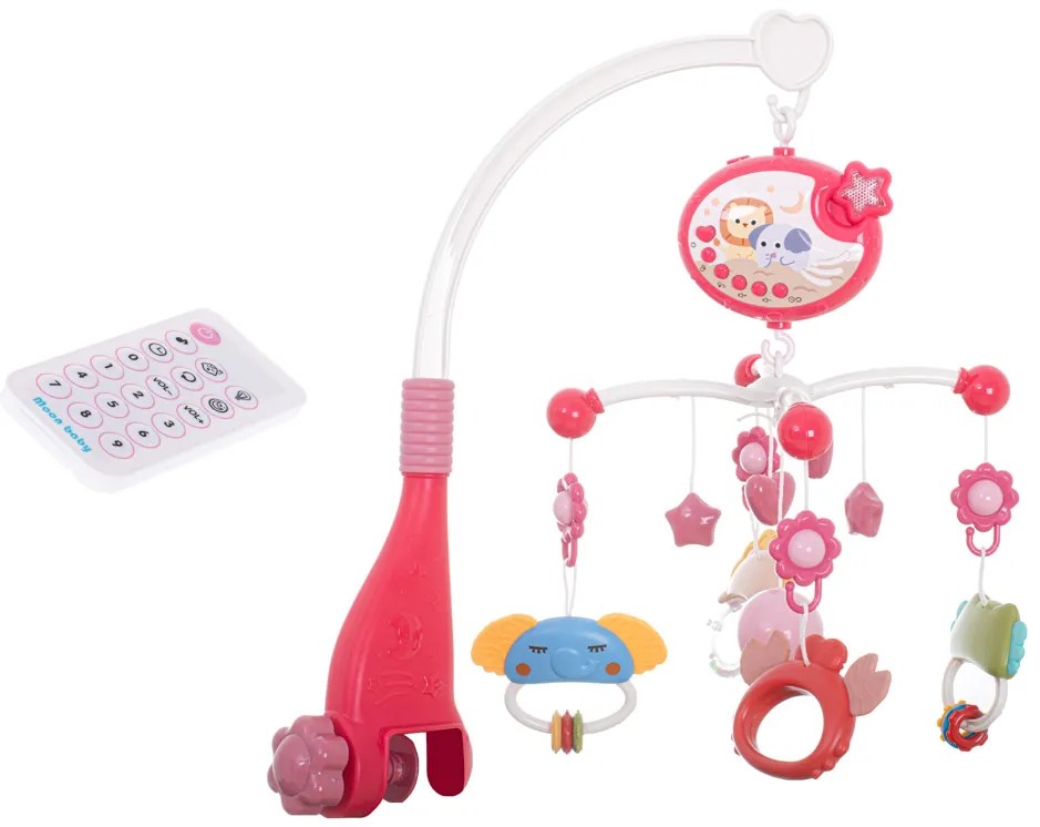 Creative Corner Kolotoč Lullaby Star Design růžový + dálkové ovládání