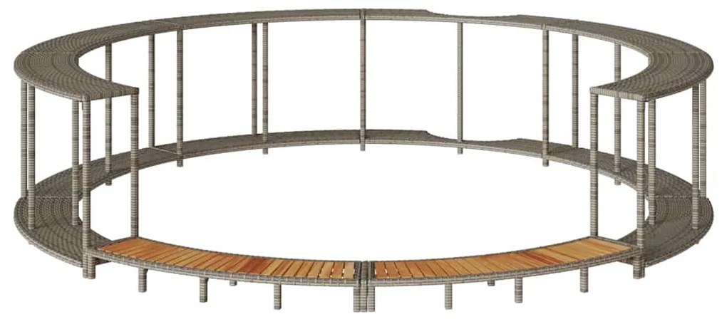 vidaXL Okolí vířivky s úložným prostorem a dřevěným schůdkem polyratan