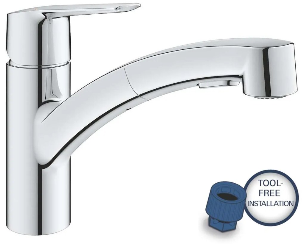 Grohe QuickFix Start - Dřezová baterie s výsuvnou sprškou, chrom 30531001