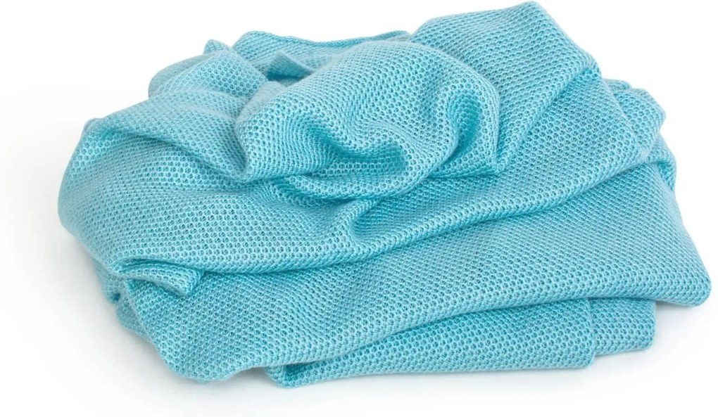 POOFI Bambusová deka - Pure  v modré barvě 90 x 90 cm