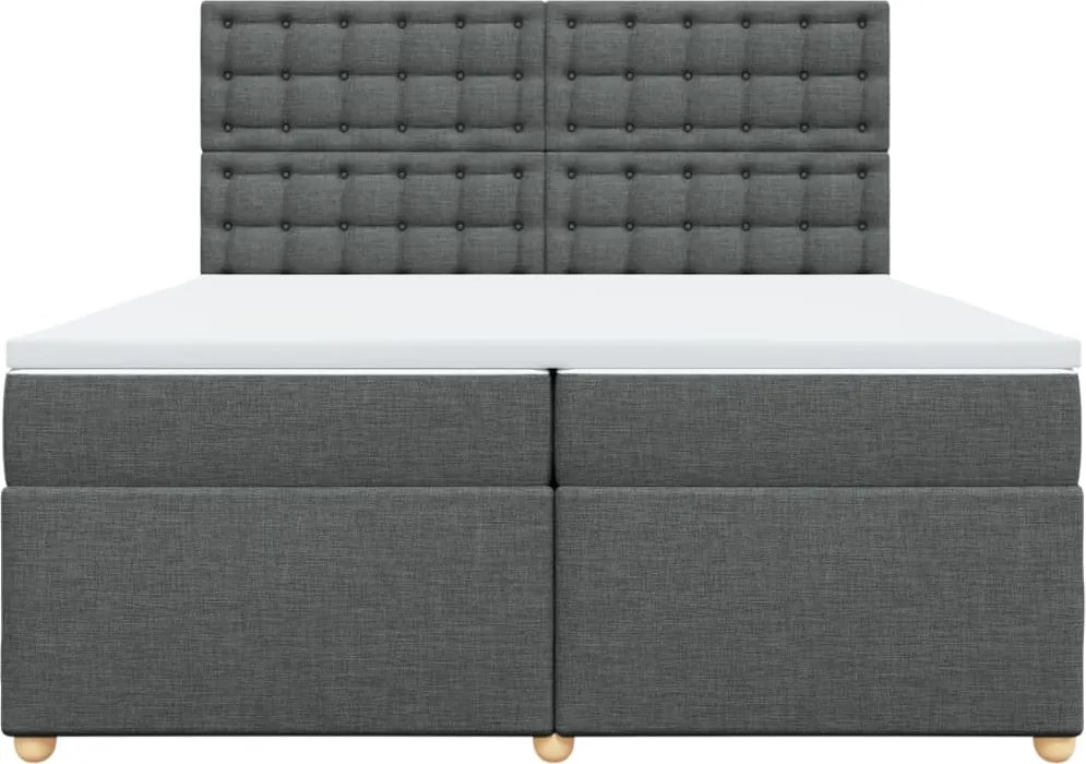 Box spring postel s matrací tmavě šedá 200x200 cm textil 3293702