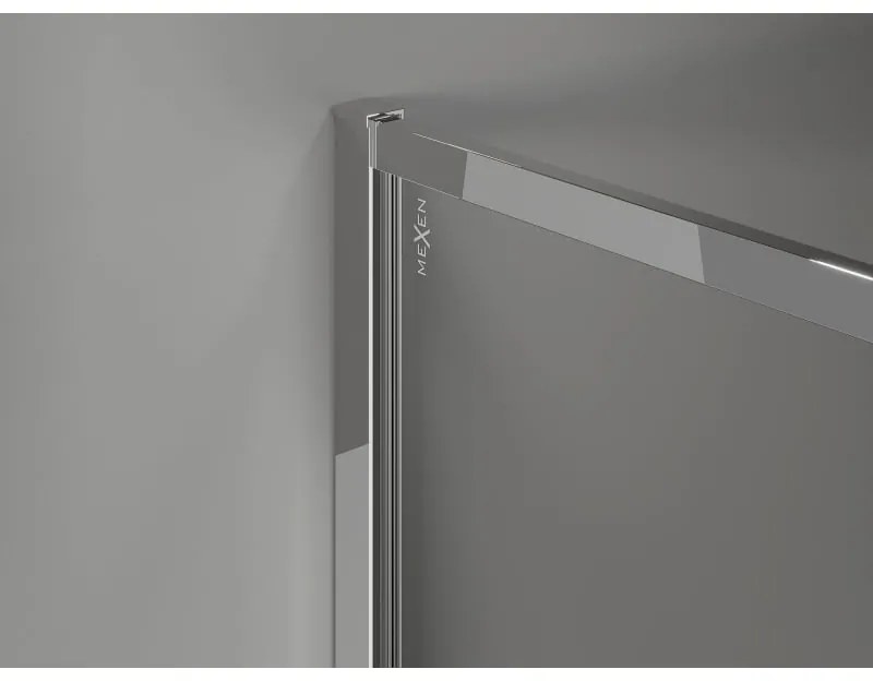 Mexen Kioto-F, sprchová zástěna s rámem 140 x 202 cm, 8 mm šedé sklo, chromový profil, 800-140-104-01-40