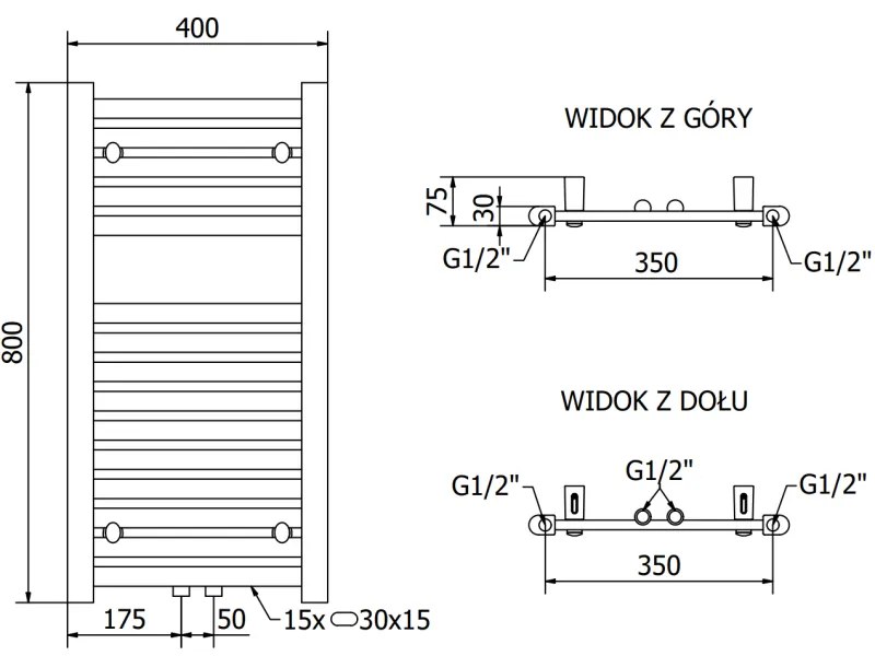 Mexen Hades, topné těleso 800 x 400 mm, 315 W, černá, W104-0800-400-00-70