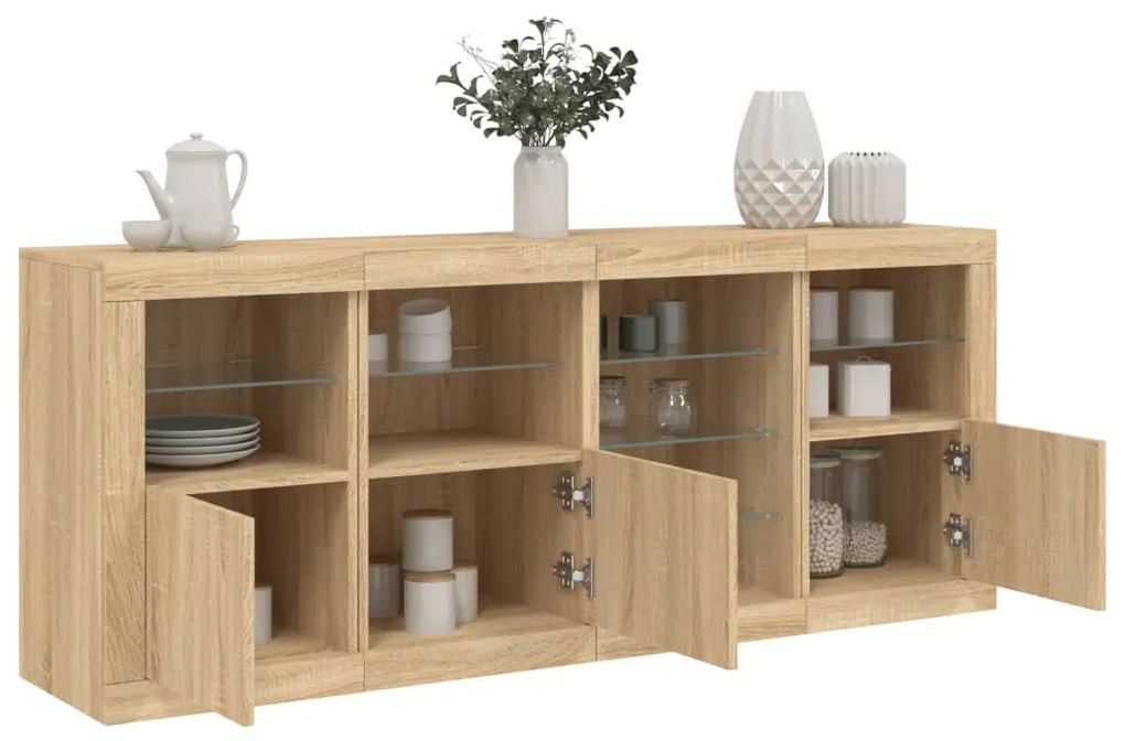 Příborník s LED osvětlením dub sonoma 164 x 37 x 67 cm 3209053