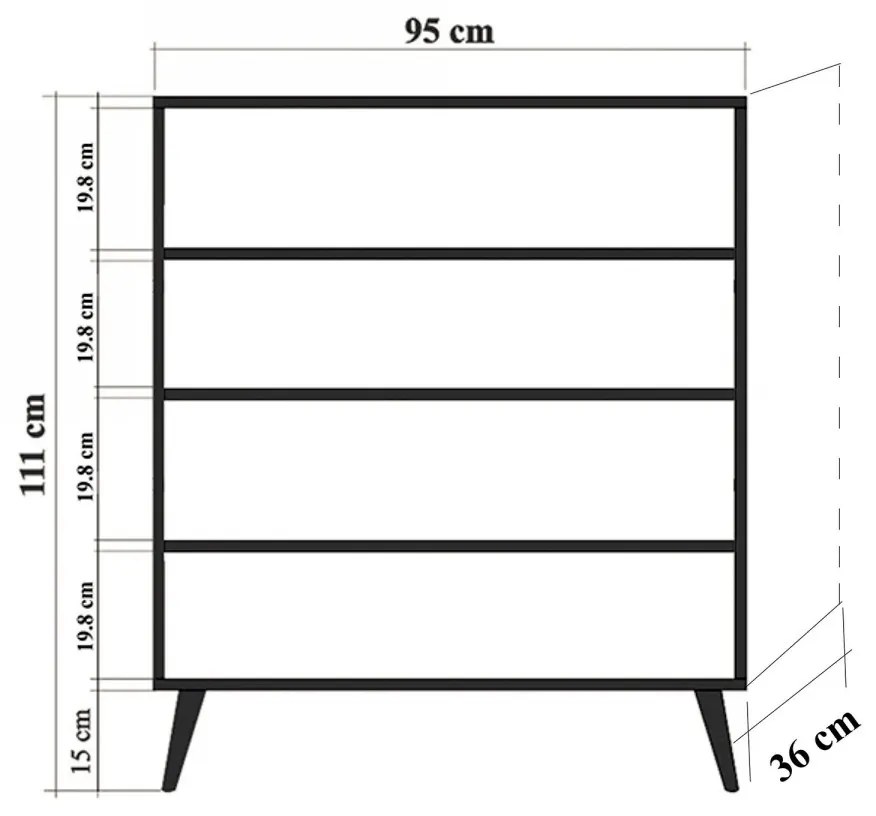 Dětská komoda Cats 95 cm bílá