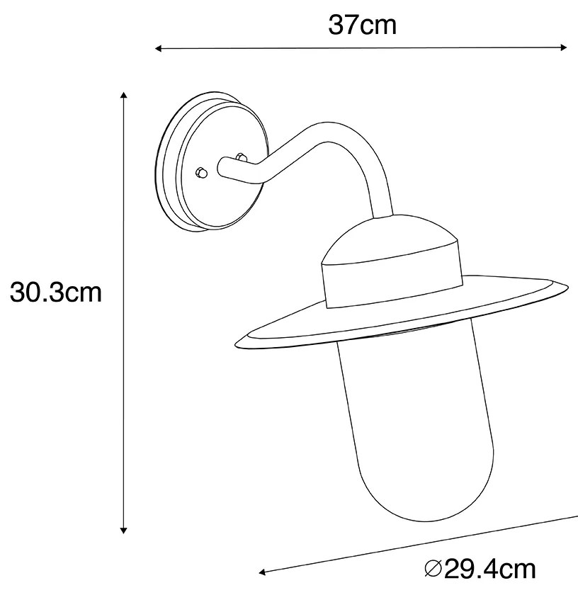 Rustikální venkovní nástěnné svítidlo starožitné zlato IP44 - Kansas