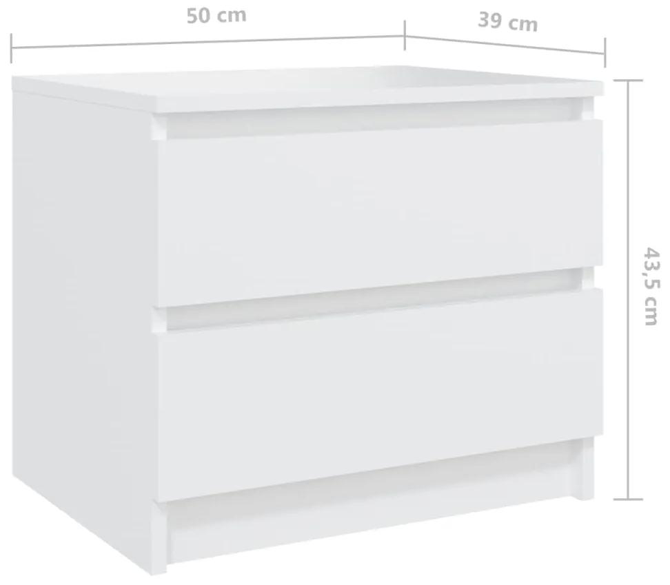 Noční stolky 2 ks bílé 50 x 39 x 43,5 cm dřevotříska - Default Title