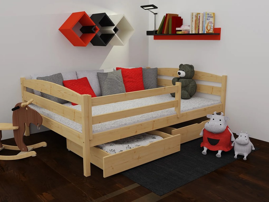 Vomaks Dětská postel DP 020 XL se zábranou Rozměr: 120 x 200 cm, Barva: barva růžová