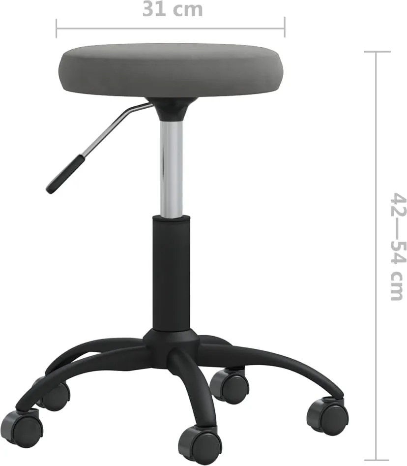 Otočná kancelářská židle tmavě šedá samet 333175