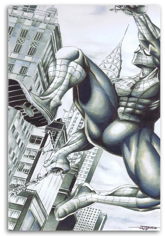 Gario Obraz na plátně Spider-Man na budovách - Saqman Rozměry: 40 x 60 cm