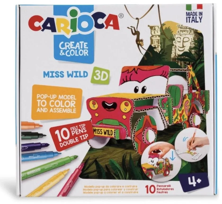 Carioca create & color 3d ms. wild toys